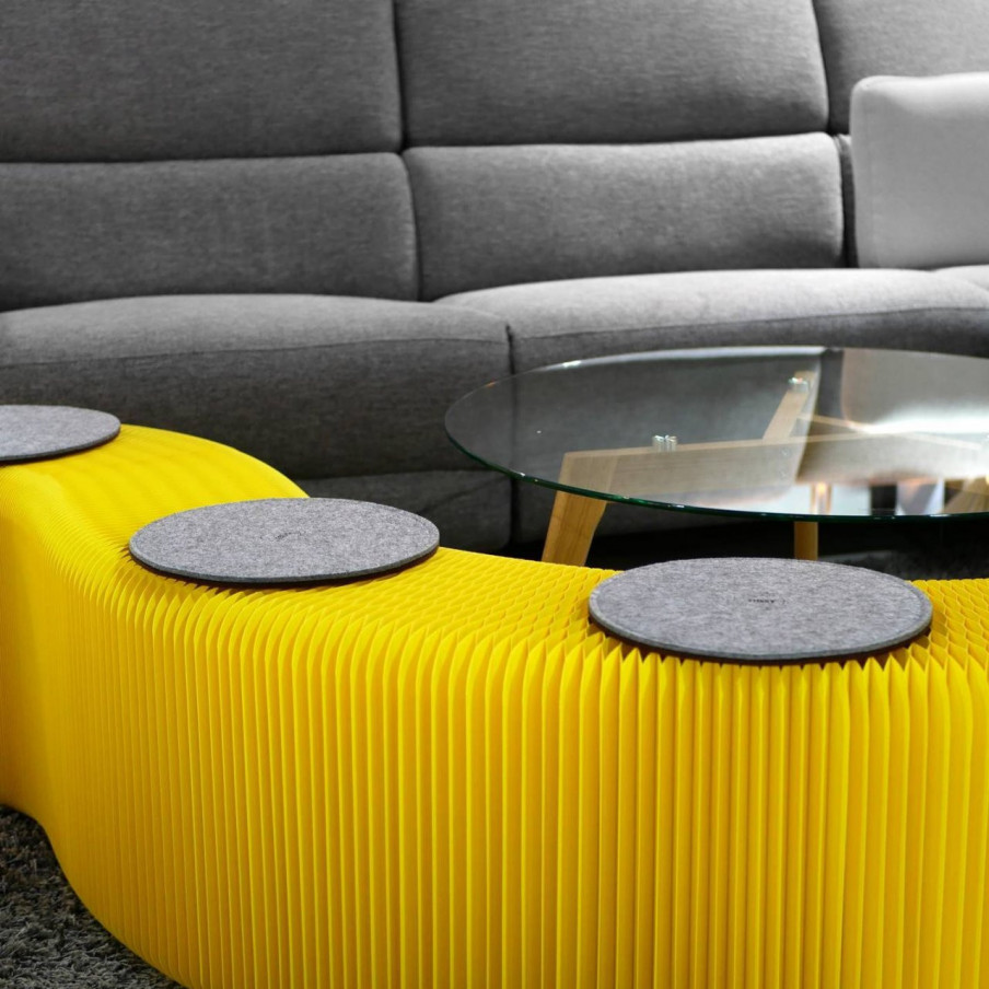 Banc pliable en carton extensible, Stooly
